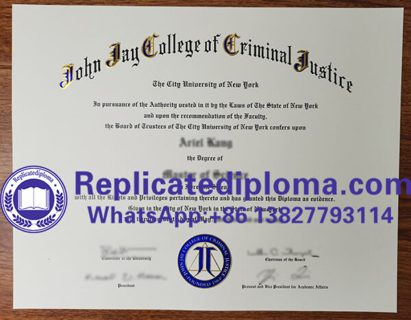 Looking for high quality John Jay College of Criminal Justice diploma ...